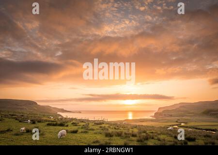 Sunset at Loch Pooltiel, Glendale, Isle of Skye, Highlands, Scotland ...