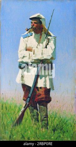 Vasily Vereshchagin - Turkestan Soldiers Winter Form 1873 Stock Photo ...