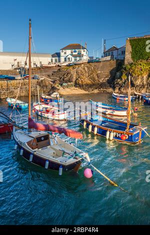 The little harbor at Coverack, Lizard Peninsula, Cornwall, England ...