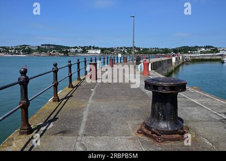 Haldon pier, which forms the outer wall of the harbour at Torquay ...