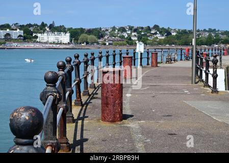 Haldon pier, which forms the outer wall of the harbour at Torquay ...
