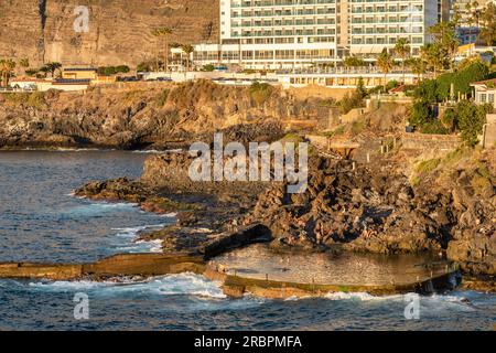 Swimming Pool on Coast at Los Barrancos, Tenerife, Canary Islands ...
