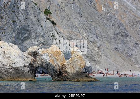 Stone Arch at Lalaria Beach, Skiathos Island, Northern Sporades, Greece ...