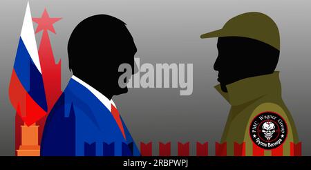Russian and the flag of Wagner Group Stock Photo - Alamy