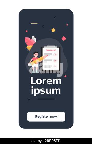 Boy filling out checklist Stock Vector Image & Art - Alamy