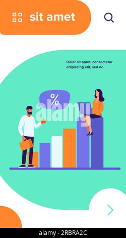 Bank client and manager discussing interest rate. People talking, using ...