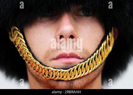 Ceremonial Guard Cpl. Yeomans of the Canadian Grenadier Guards (CGG) regiment performs his ...