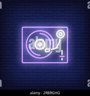 Vinyl record player neon sign Stock Vector Image & Art - Alamy