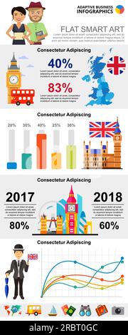 Great Britain infochart diagrams set for presentation slide templates ...