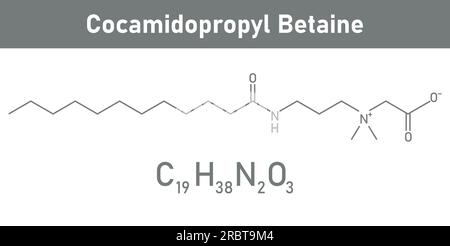 Chemical structure of Cocamidopropyl Betaine (C19H38N2O3). Chemical ...