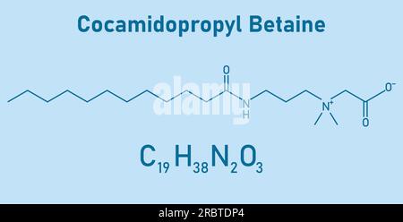 Chemical structure of Cocamidopropyl Betaine (C19H38N2O3). Chemical ...