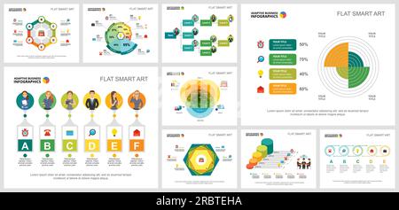 Colorful smart art charts set for presentation slide templates Stock ...