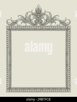 This is a illustration of Square antique pattern frame Stock Vector ...