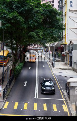 Bustling street roads and high-rise buildings in Hong Kong Stock Photo ...