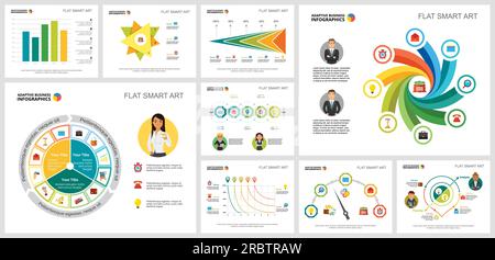 Colorful accounting or production concept infographic charts set Stock ...