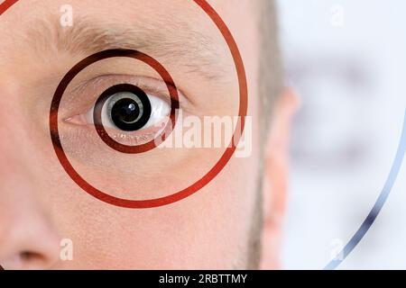 Hypnosis and therapy. Swirl over young woman's face, closeup. Collage ...