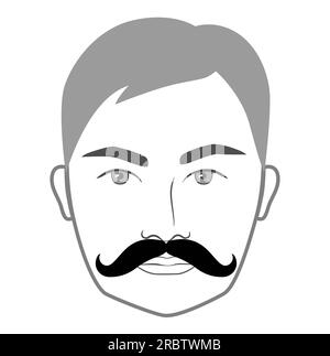 Gunslinger moustache Beard style men illustration Facial hair mustache ...