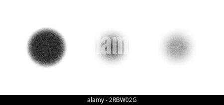 Set of vanishing stippled circle texture. Black disappearing dotted ...