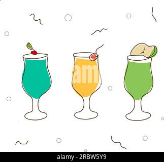 cocktail in glass line style icon vector illustration design Stock ...