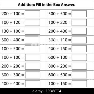 Numbers Addition. Basic kid Math chart for addition operations in ...