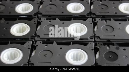 VHS compact magnetic tape analog recording cassette - top view Stock ...