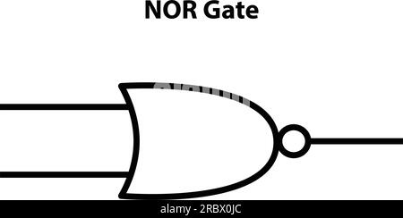 Logic gate OR and NOR not the inverter. electronic symbol. Illustration ...