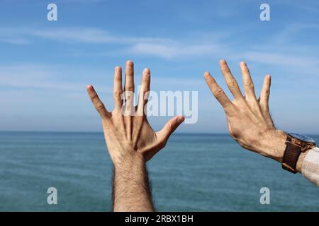 Number NINE in sign language. Deaf and dumb counting the number NINE in ...