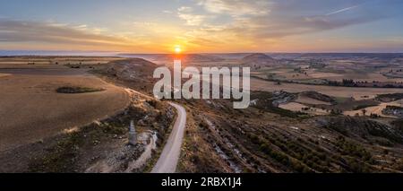 Panoramic view of Mirador del Alto de Mostelares near Castrojeriz, a ...