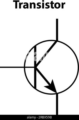 Transistor electronic component with its symbol diagram vector ...