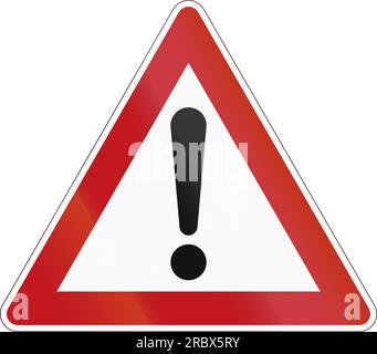 German warning sign for general dangers (Allgemeine Gefahrstelle Stock ...