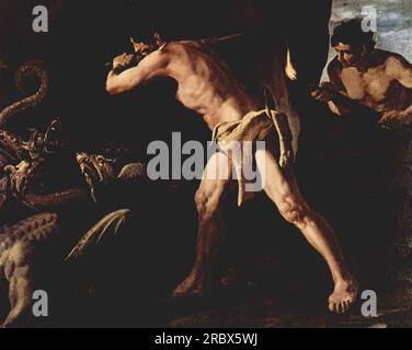 Hercules and the Hydra, 1634, Painting by Francisco de Zurbarán Stock ...