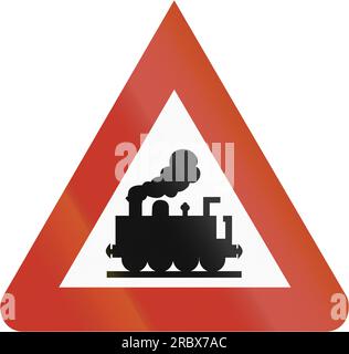 Old design (1927) of a German sign warning about crossroads Stock Photo ...