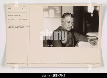 Col. Frank B. Curtis, Head of Land Division, Signal Corps, photographed ...