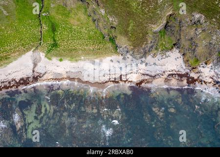 Aerial view of the Five Fingers Strand in County Donegal, Ireland Stock ...