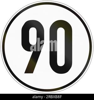 German speed sign placed on vehicles that must not exceed a speed of 6 ...