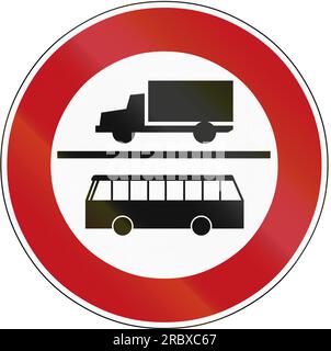 Old design (1970) of a German sign prohibiting thoroughfare of horse ...
