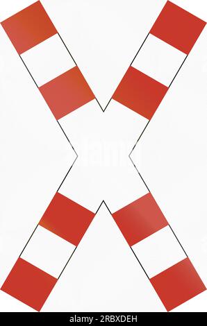 Warnkreuz/German warning sign for unguarded multi-track level crossing ...
