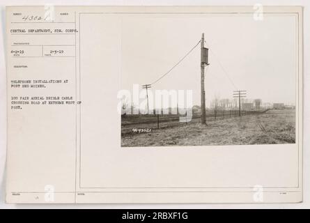 Aerial photo taken by the Signal Corps in 1919 showing a trench system ...