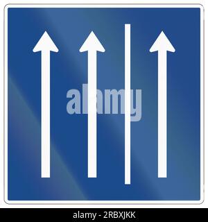 German traffic sign: Use shoulder as lane Stock Photo - Alamy