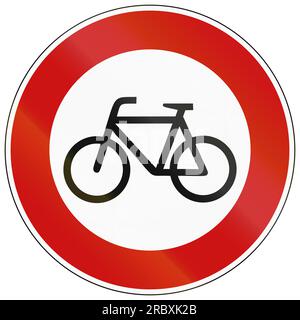 German traffic sign prohibiting thoroughfare of motorcycles Stock Photo ...