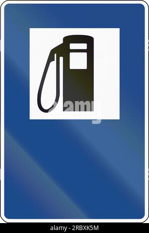 German traffic sign: Petrol station with compressed natural gas (CNG ...