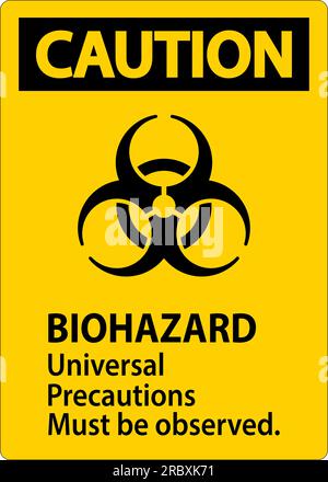 Biohazard Caution Label Biohazard Universal Precautions Must Be ...