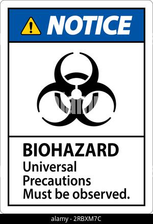 Biohazard Caution Label Biohazard Universal Precautions Must Be ...