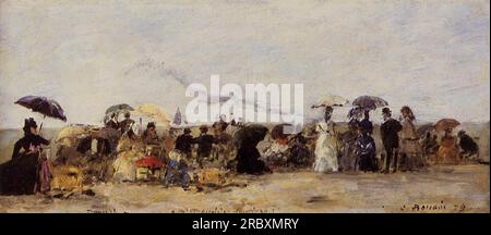 Beach Scene by Eugene Boudin Stock Photo - Alamy