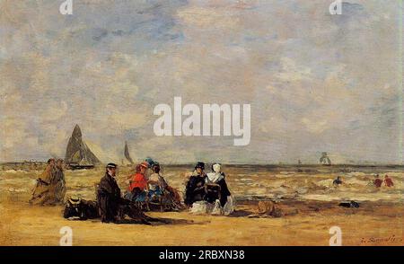 Beach Scene by Eugene Boudin Stock Photo - Alamy