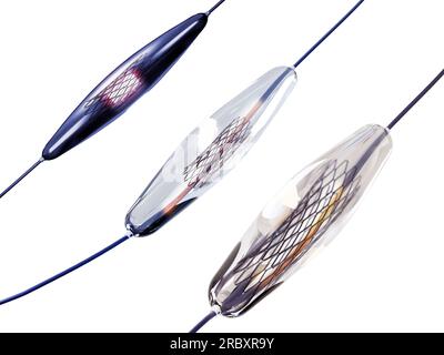 mesh metal nitinol self-expandable stent 3D rendering for endovascular ...