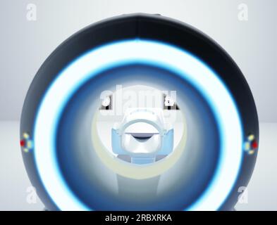 Side view of MRI SCANNER - Magnetic resonance imaging device in ...