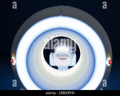 Side view of MRI SCANNER - Magnetic resonance imaging device in ...