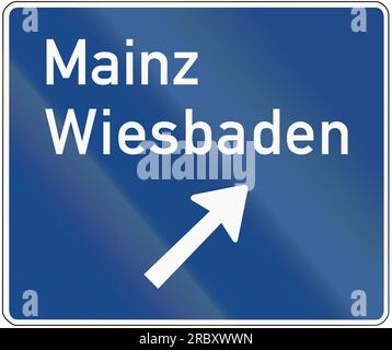 German highway exit announcement sign Stock Photo - Alamy