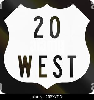 US route shield: 20 West Stock Photo - Alamy